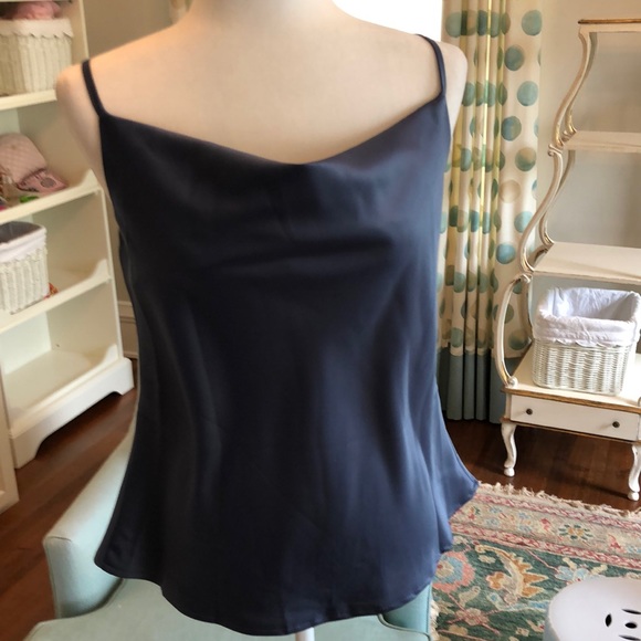 glam | Tops | Slate Blue Satin Camisole | Poshmark
